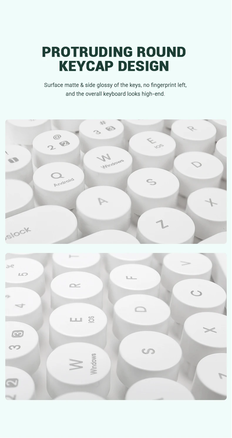 Retro Punk Wireless Typewriter Keyboard - 86 Keys for Ipad