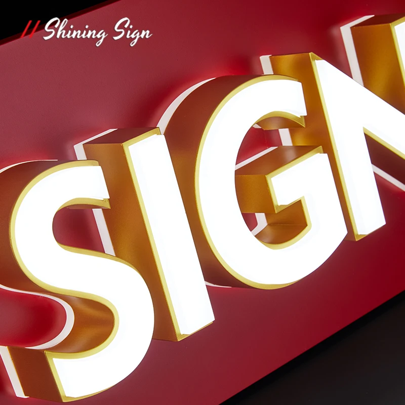 Shining Sign Metal Double-sided Luminous Lettering Customized Signage ...