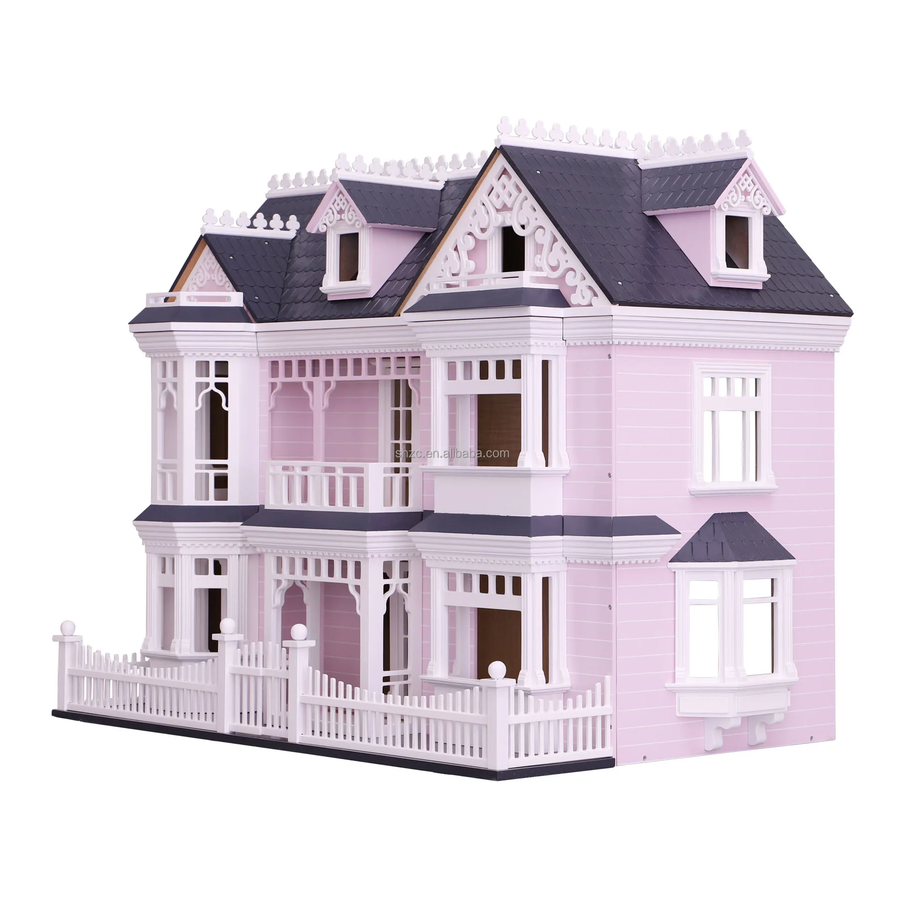 Elegant Dollhouse Toy Suite Wooden 18 Inch Doll House of Furniture New ...