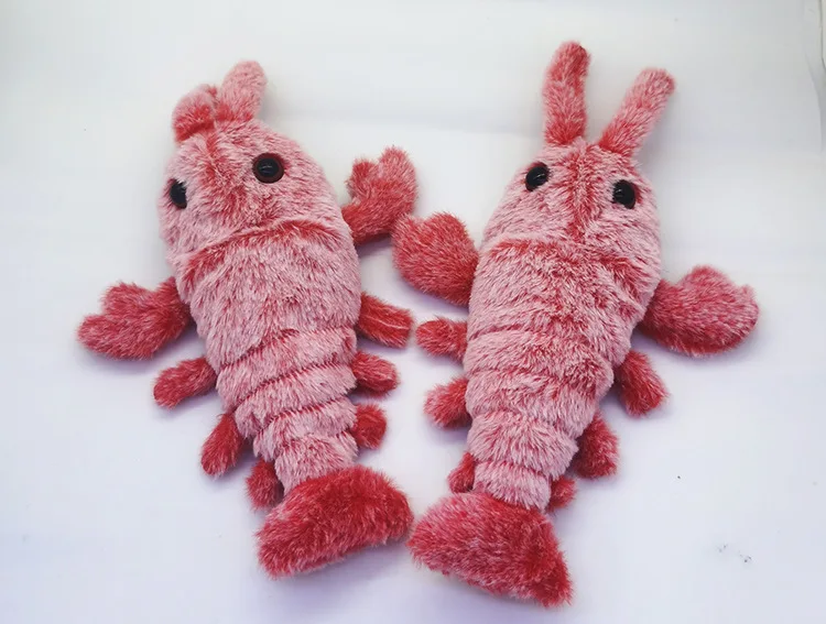 Cartoon Electric Flopping Lobster Cat Toy Jumping Shrimp Plush ...