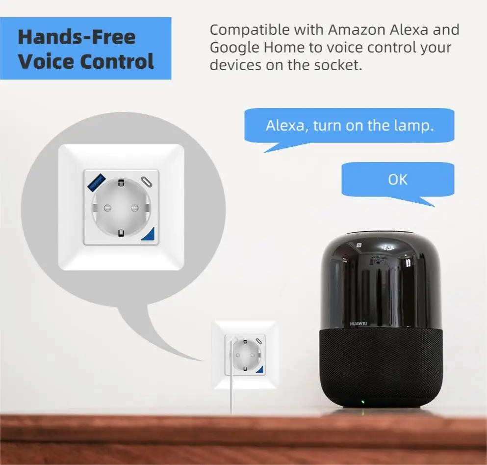 Smart Life App Remote Control Intelligent EU Standard Power Monitor 16A ...