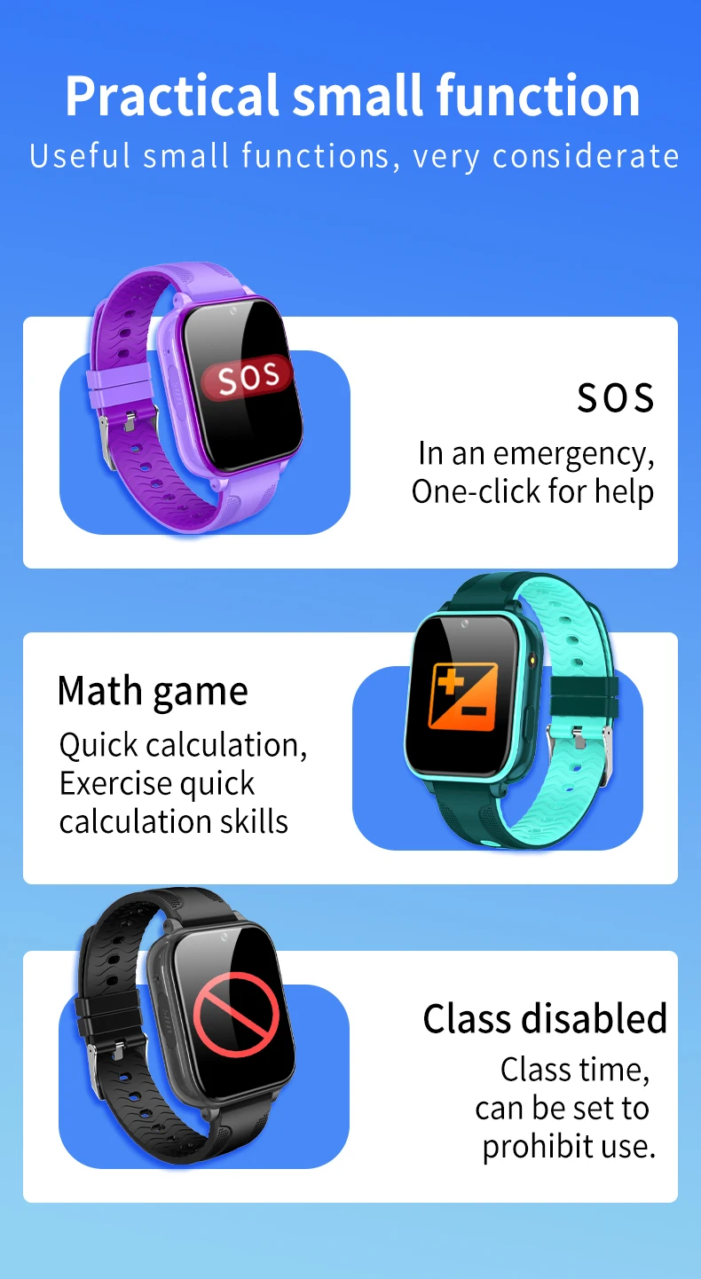 T12 Kids Smart Watch 2024 - GPS, 4G Video Call, IP67 Waterproof