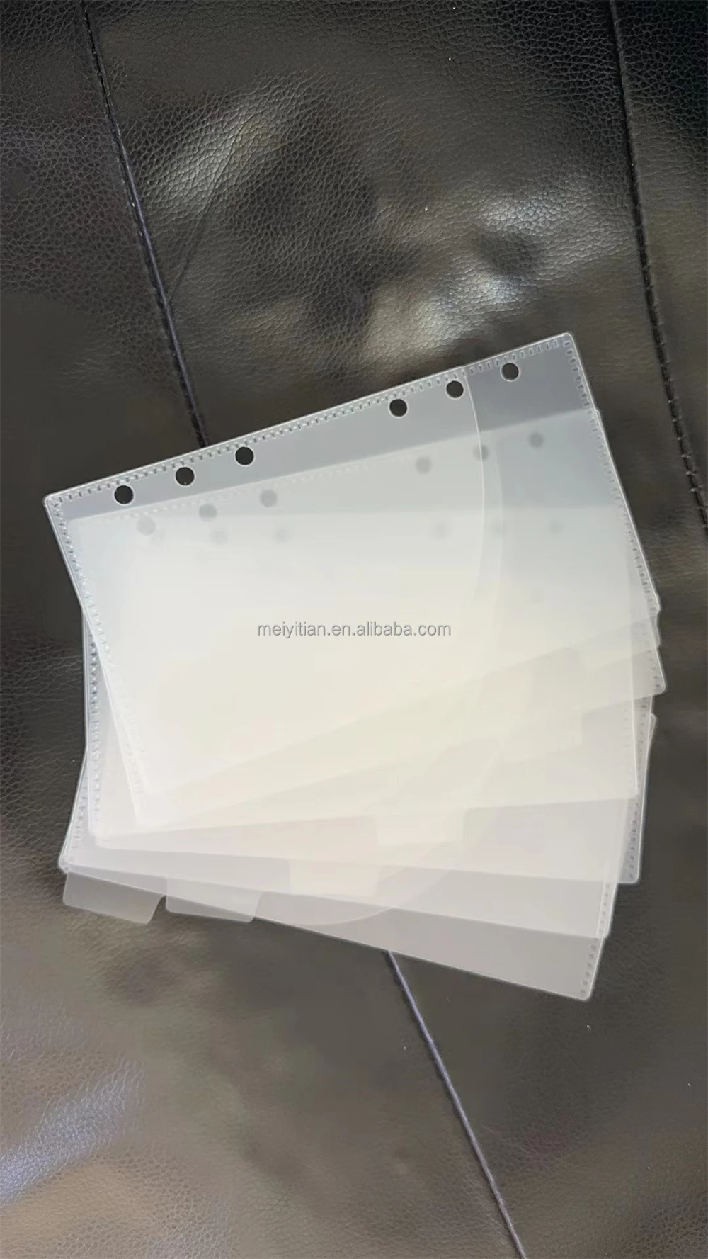 A6 Pink Frosted PP Cash Envelopes with 6 Tabs & 2 Pockets