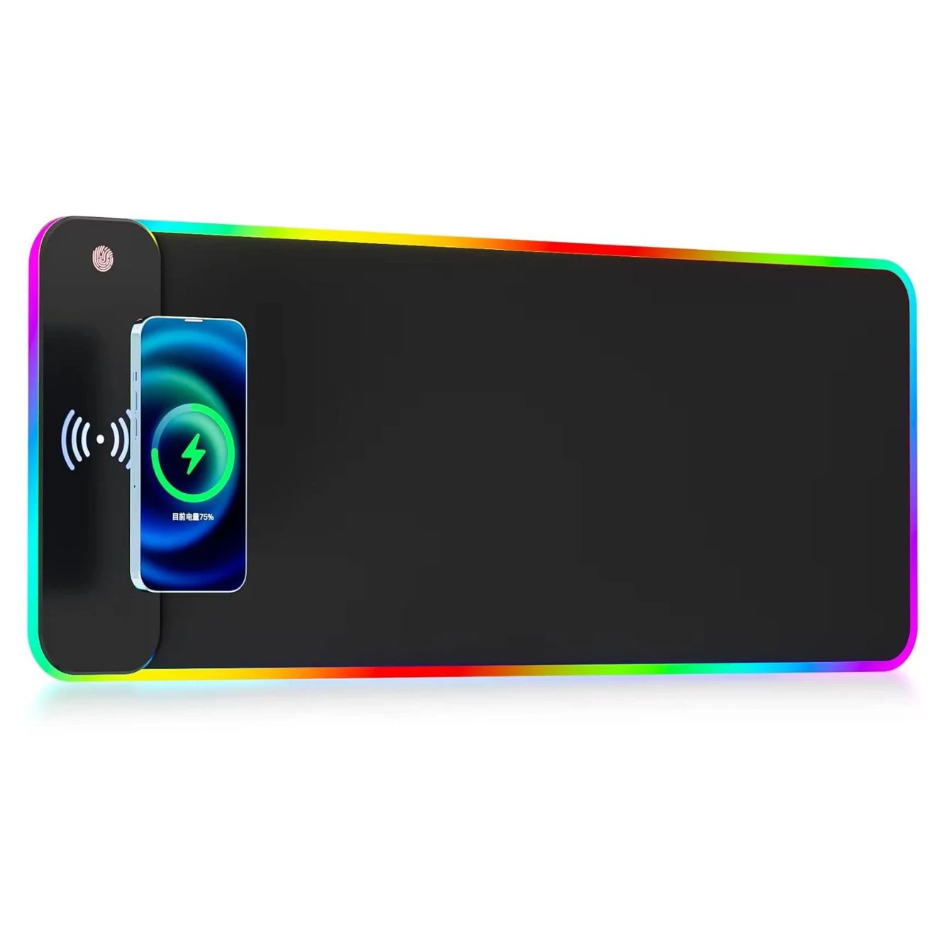 Printed Extended Rgb Gaming Mouse Pad Custom Logo Wireless Charging Xxl ...