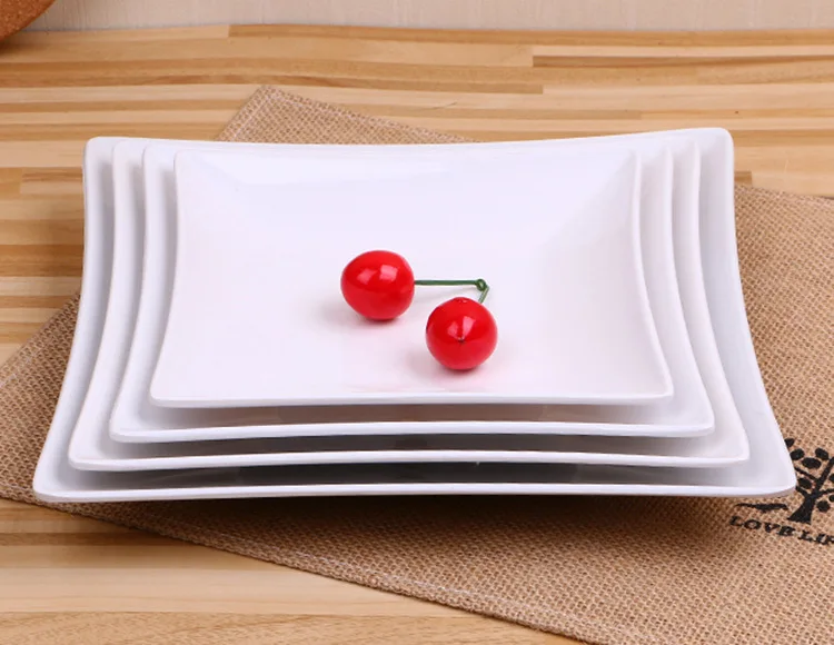 Restaurant Melamine Plain White Square Cater Plate Restaurant White ...