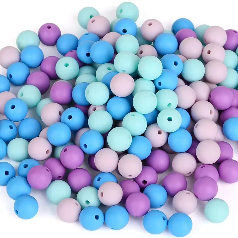 Wholesale Beads Assorted Colors and Sizes Print 15 mm Silicone Beads ...
