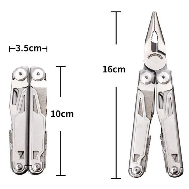 Durable Stainless Steel Portable Key Chain Tool Multi-Function Survival Pliers Crimping Carbon ...