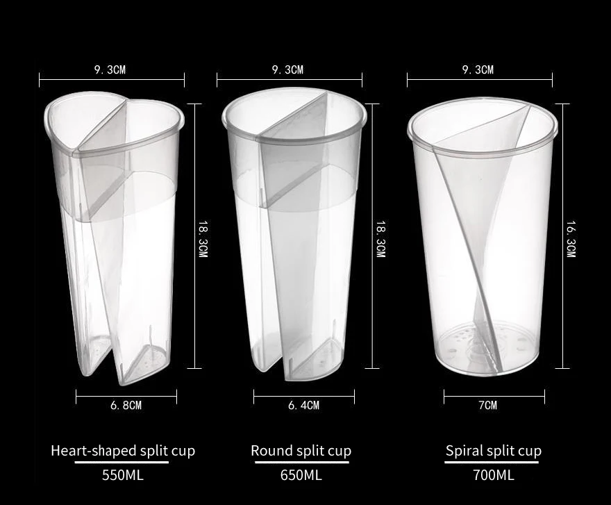 Eco-friendly Juice Bubble Tea Boba Plastic Cups with Lids