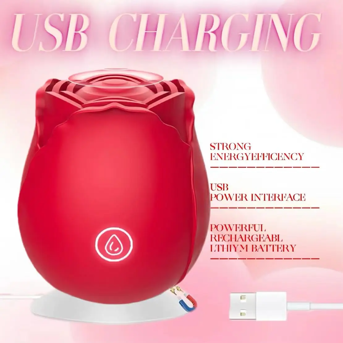 Female Waterproof Rose Toys - Clitoral Suction Cup Stimulator