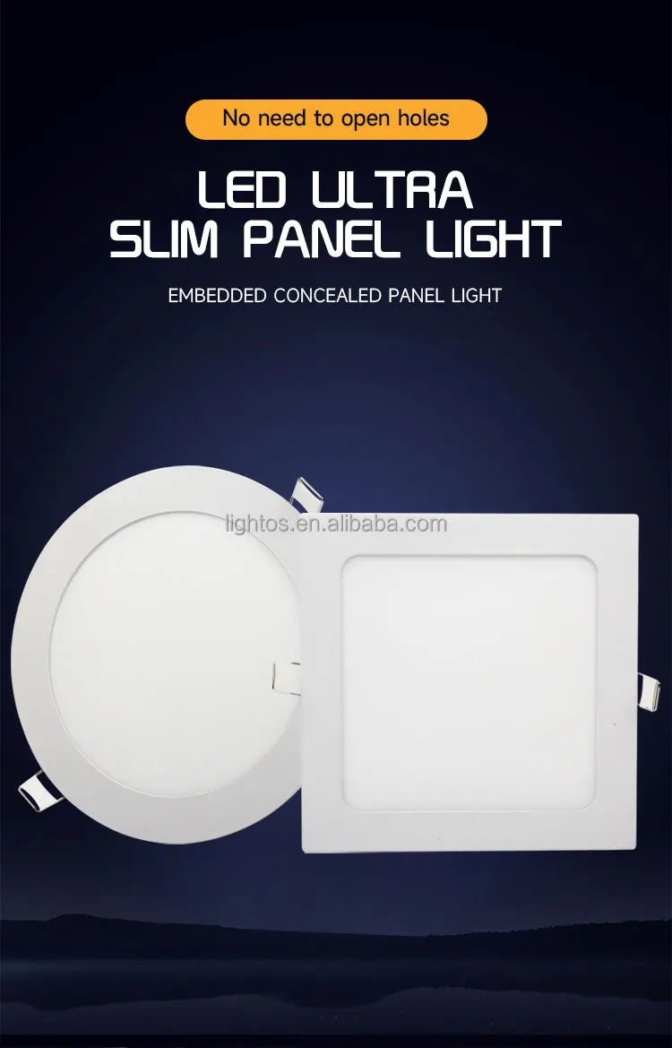 Aluminium Slim Surface Recessed Mounted Frameless Panel Lamps 3w 6w 9w ...