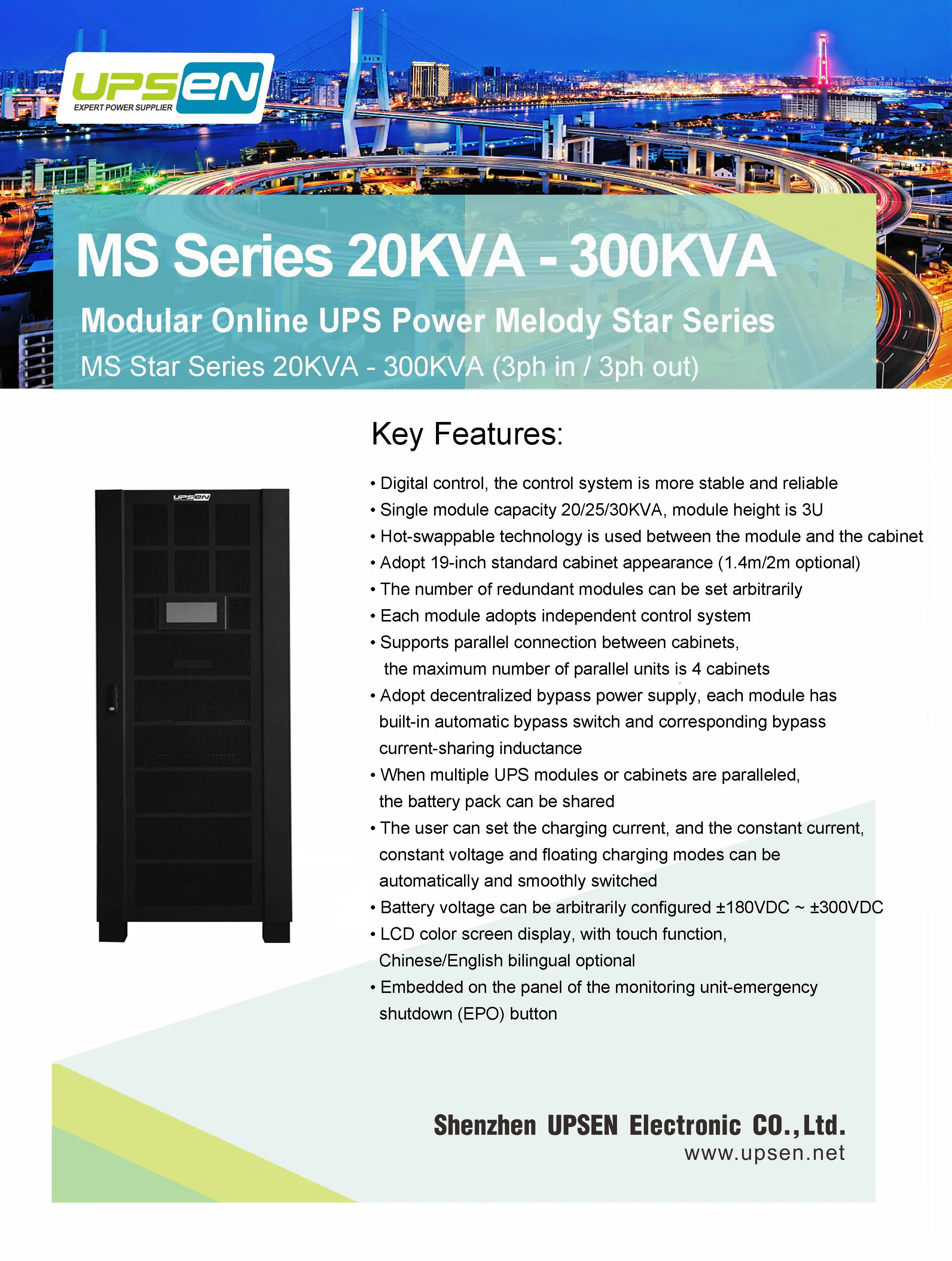 Modular Ups Online High Frequency Ups Three Phase 20kva-300kva With Lcd ...
