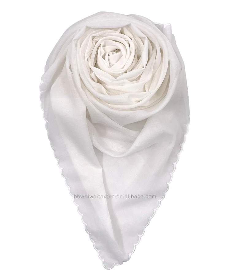 Tudung Malaysia Wholesale Plain Tudung Bawal Cotton Voile Embroidery Fabric Sulam Sumera Muslim ...