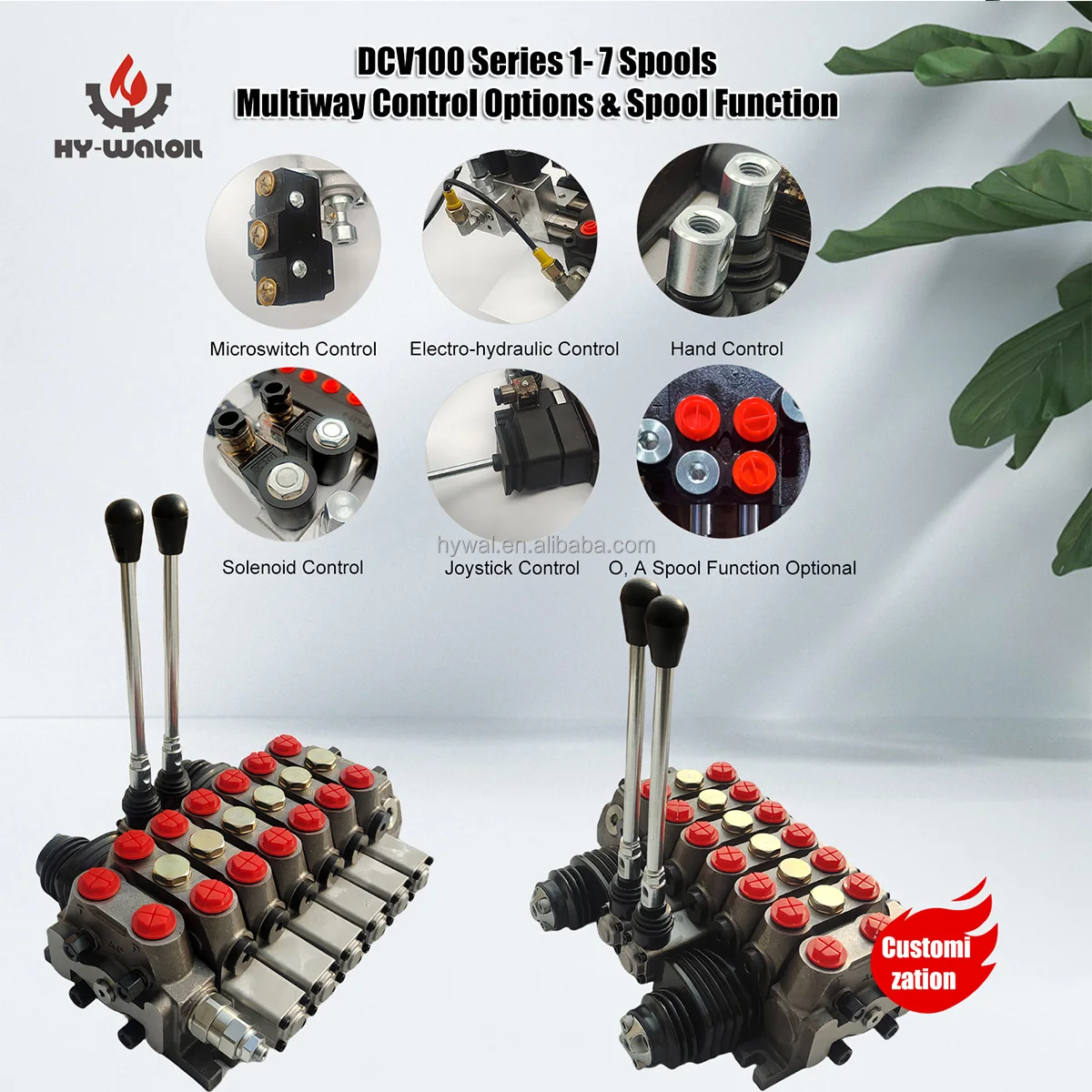 Truck Mounted Cranes Hydraulic Joystick Control Valve DCV100