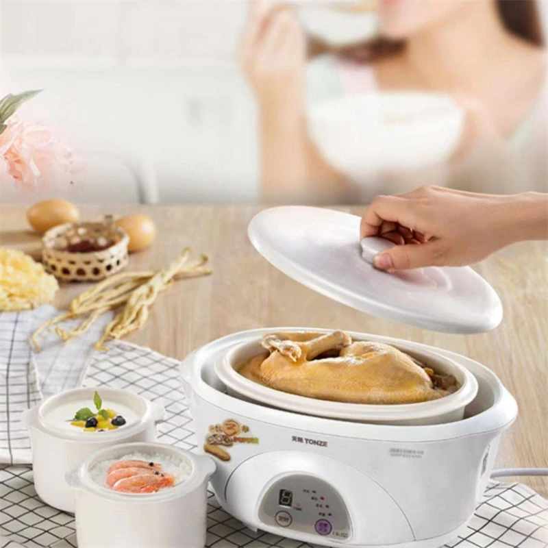 Tonze 1.2L Electric Stew Pot - Slow Cooker with Ceramic Lid