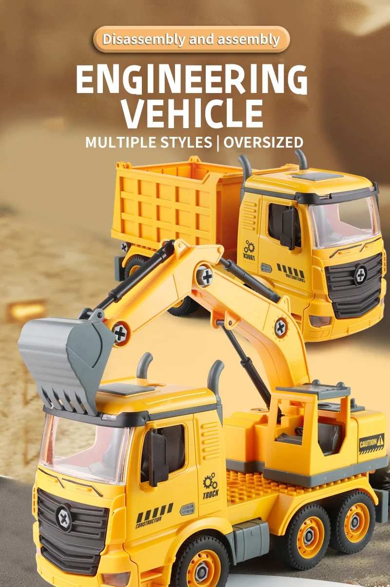 Diy Assembly Disassembly Engineering Vehicle Toys Simulation Mixer ...