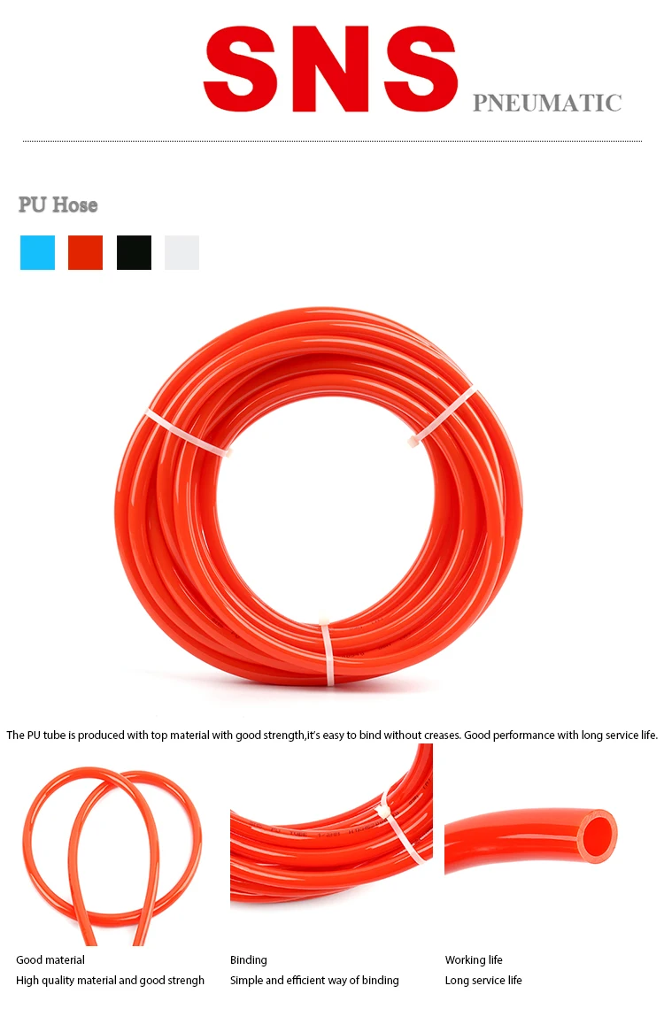 Sns Apu1/2 Pneumatic Air Tubing Pipe Hose Pu Tube Od 1/2" 10 Meters For ...