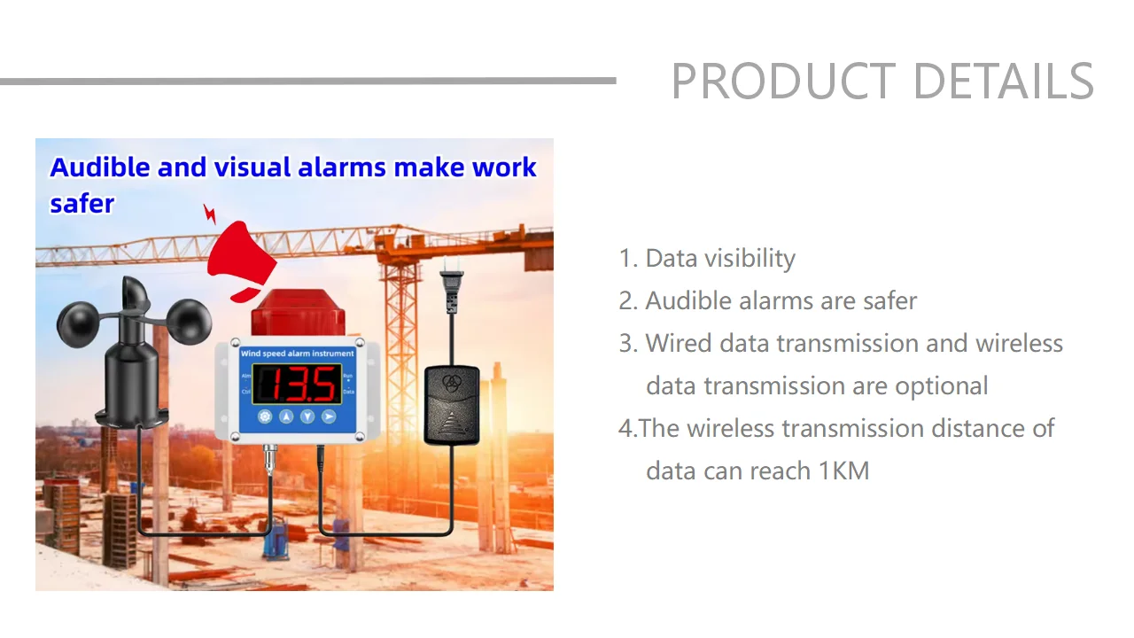 RS485 MODBUS WIRELESS ANEMOMETER CRANE WIND SPEED SENSOR TRANSMITTER ...