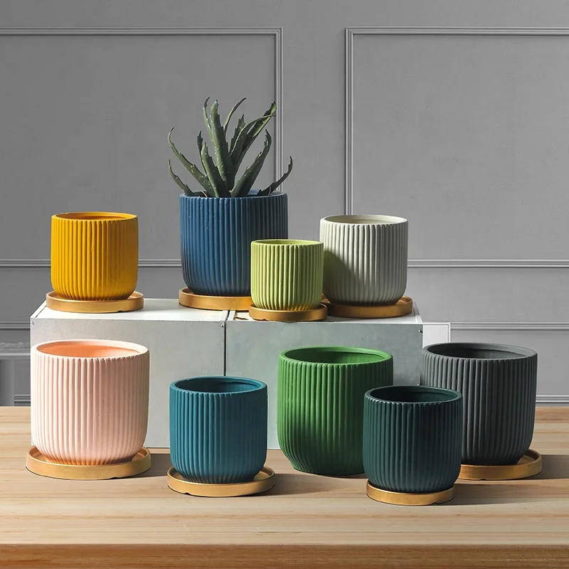 Nordic modern style minimalism design matte multicolor pots ceramic ...
