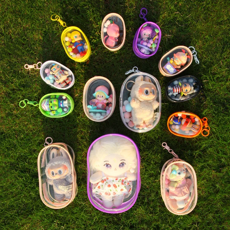 For Labubu Popmart V1 V2 Dustproof Display Transparent case Bags Charm ...