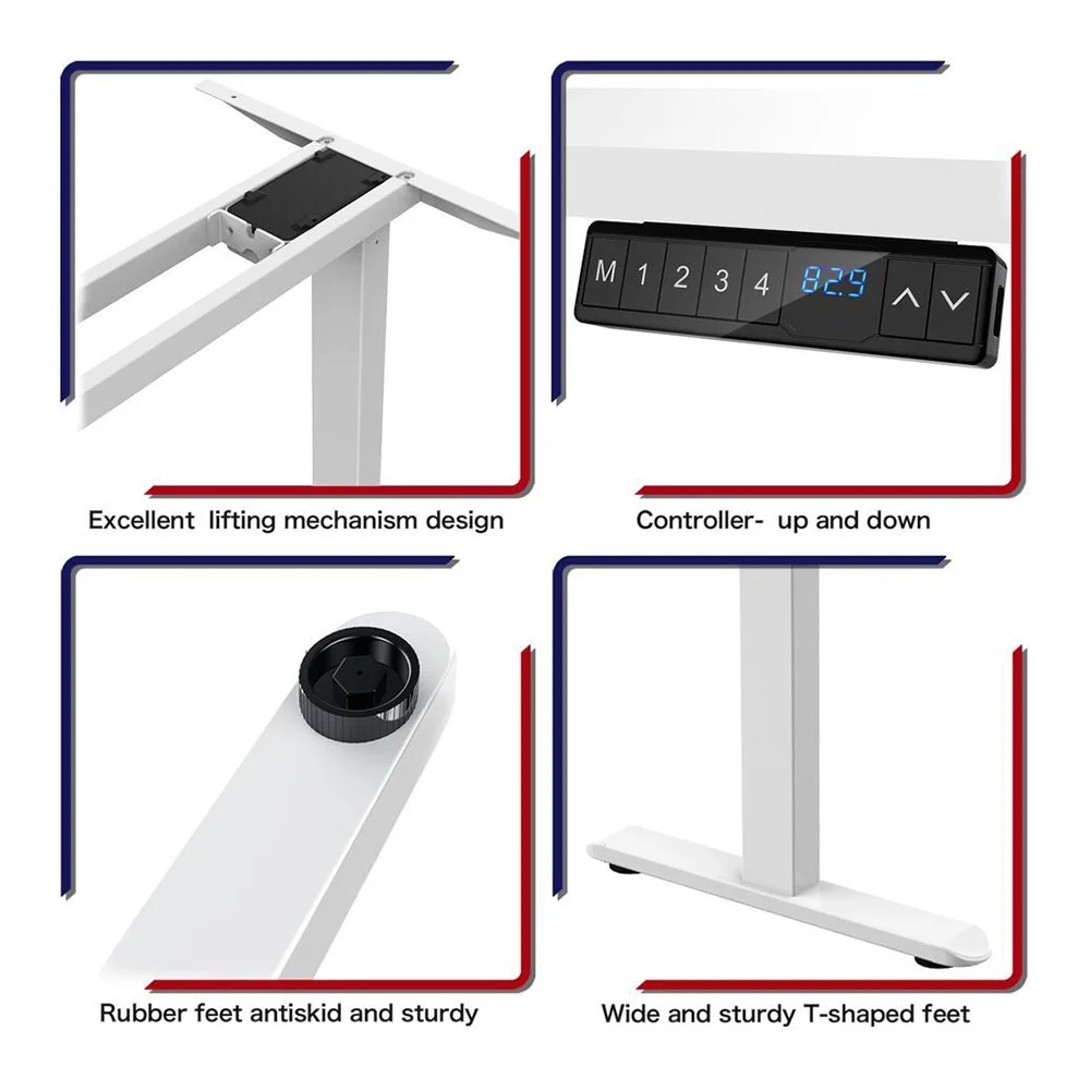 Electronic Ergonomic Height Adjustable Table Base 2 Legs Sit To Stand ...
