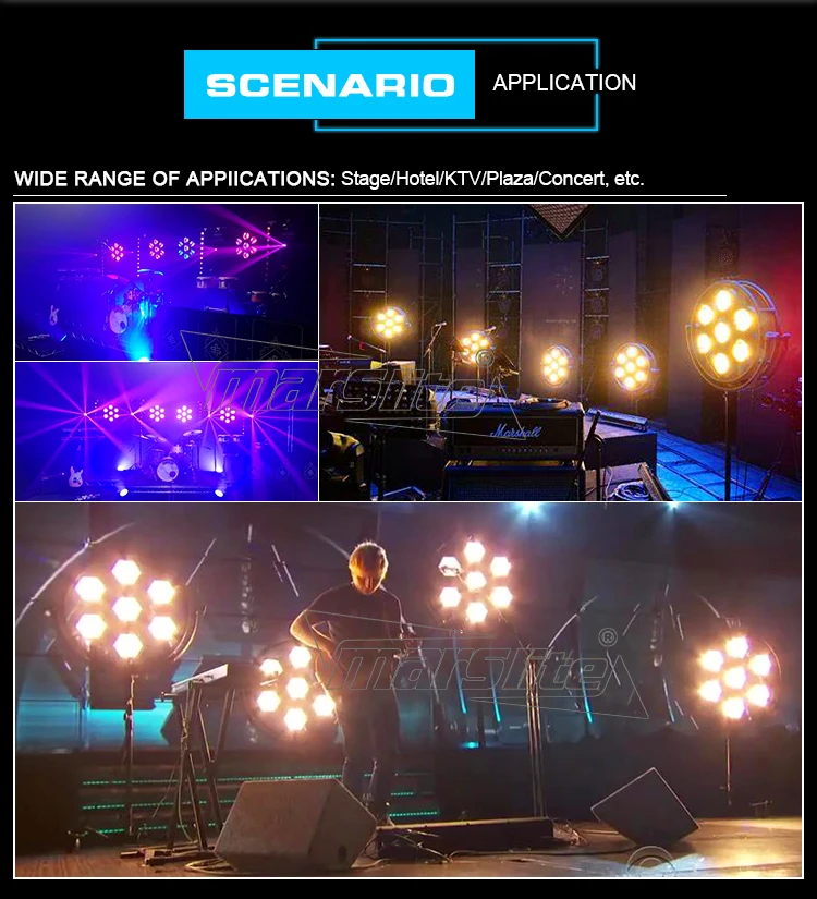 Portman Lights 7x60w Warm White+rgb Retro Stage Light Dmx Atomic Vintage Halogen Effect Retro ...