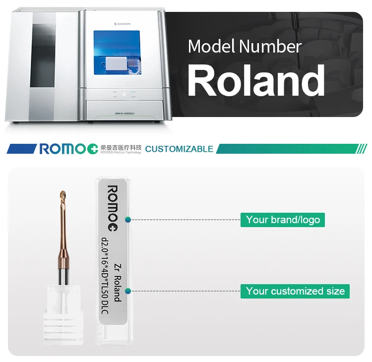 Zirconia Dental Milling Burs Dental Milling Machine Bur Roland Milling ...