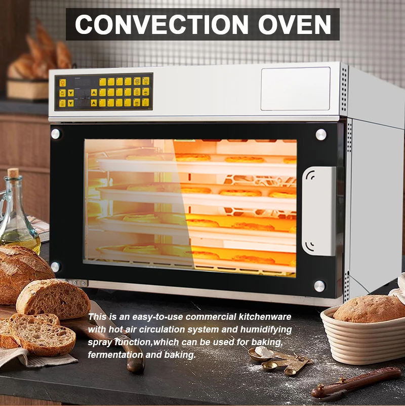 5 Trays Stainless Steel Bread Electric Industrial Convection Ovens ...