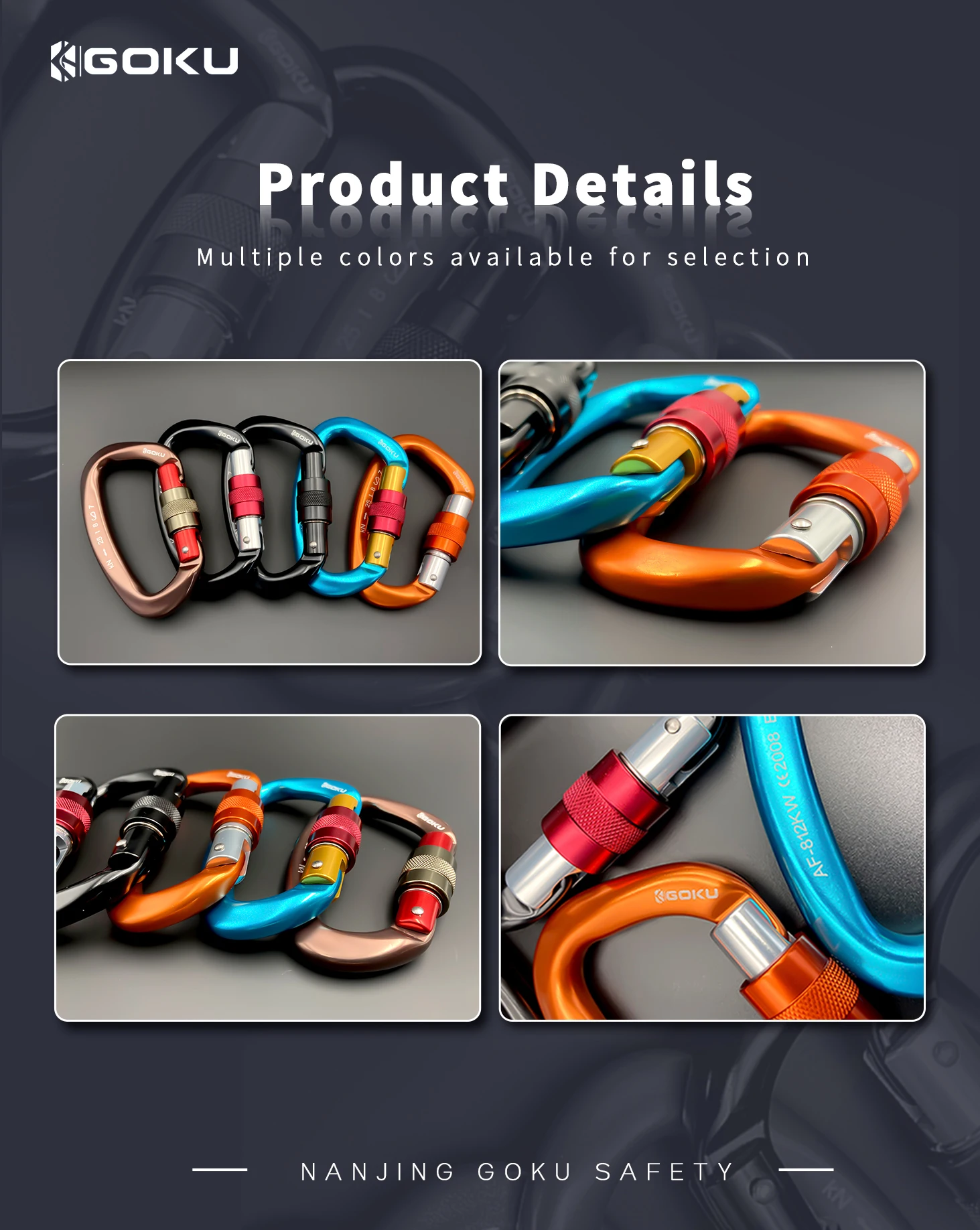 Aluminum Alloy Oval Heavy Duty Safety Climbing Carabiner - Buy Climbing ...