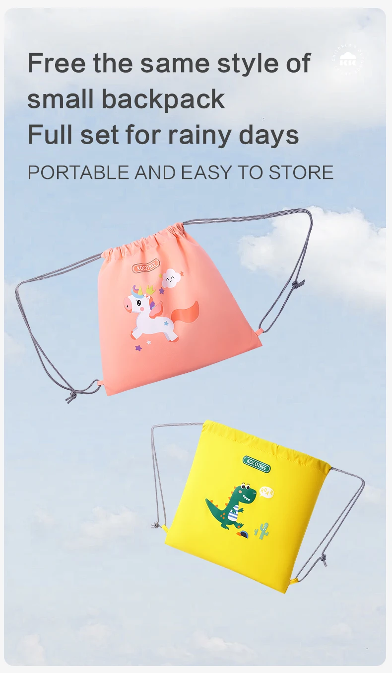 Kocotree Cute Printing Pu Poncho Kids Raincoat Waterproof Rain Jacket ...