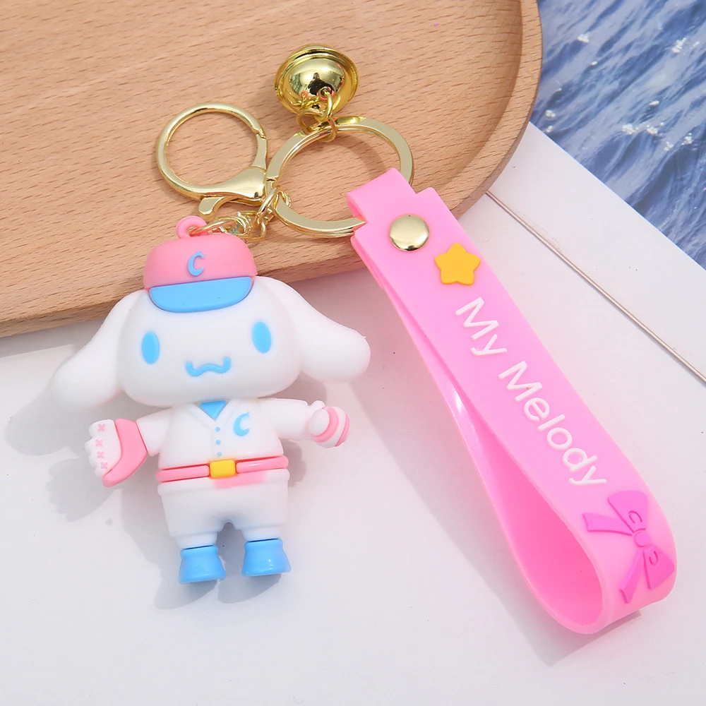 Sanrio Cinnamon Dog Kuromi 3d Anime Keychain Silicone Plastic Rubber ...
