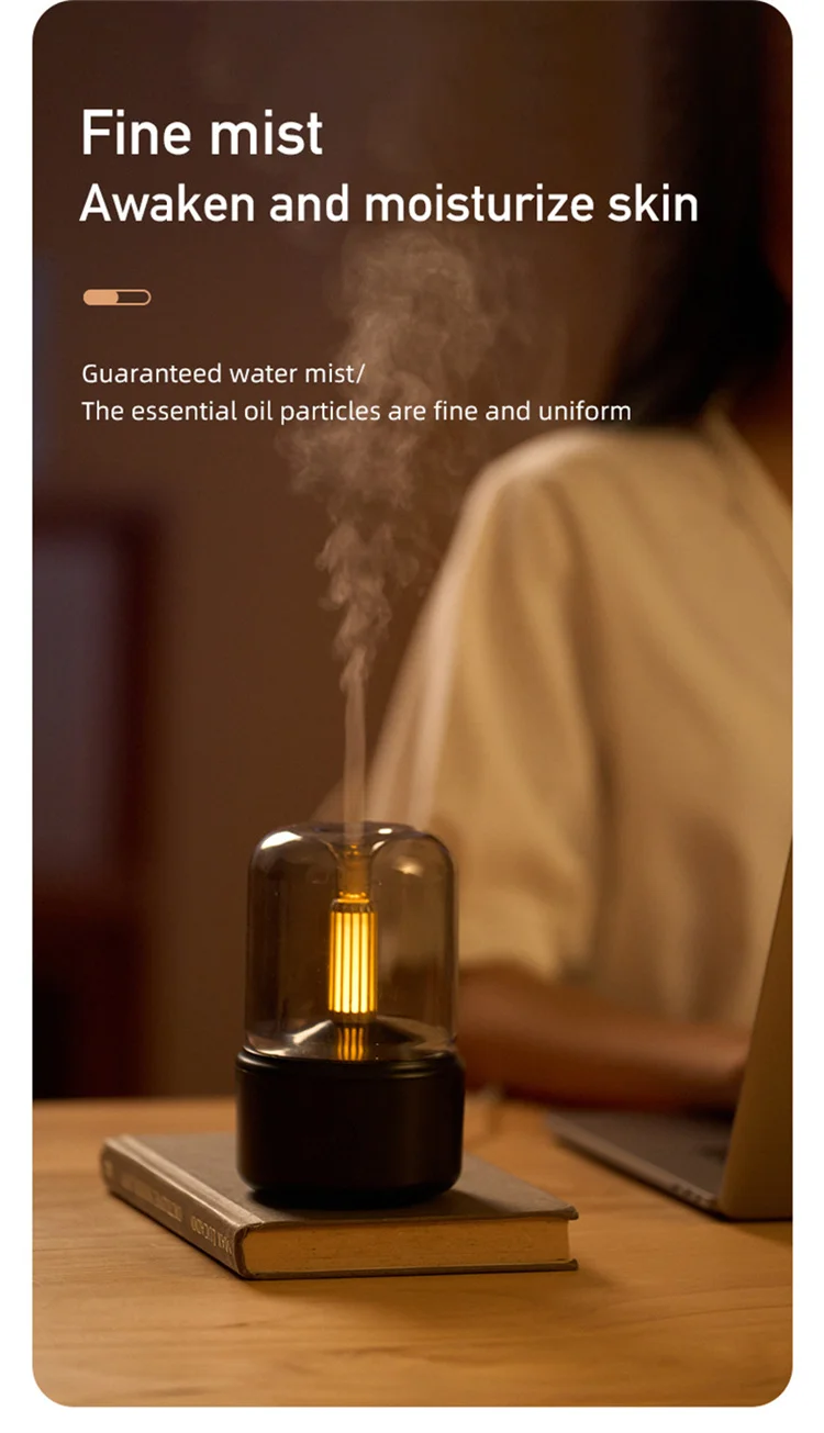 Usb Essential Oil Candle Flame Style Electric Air Fragrance Diffuser ...