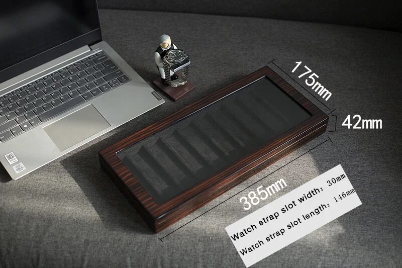 Wooden Watch Strap Storage Boxes - 10 Slot Display Case