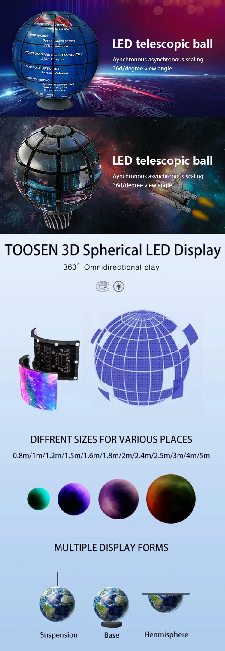Spherical Led Display for Planetarium Sphere Customized Led Screen Thin ...