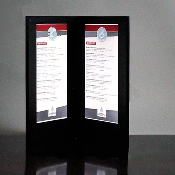 High Quality Restaurant Leather Illuminated Led Menu Holder Card - Buy ...