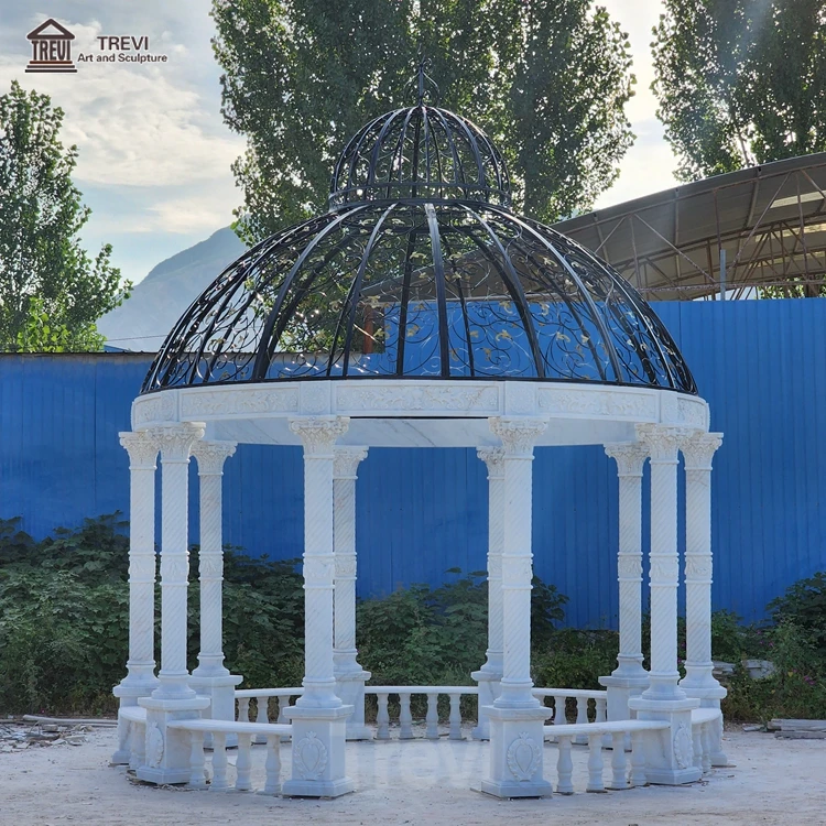 Natural White Marble Stone Greek Statues Gazebo Pillas Pavilion For ...