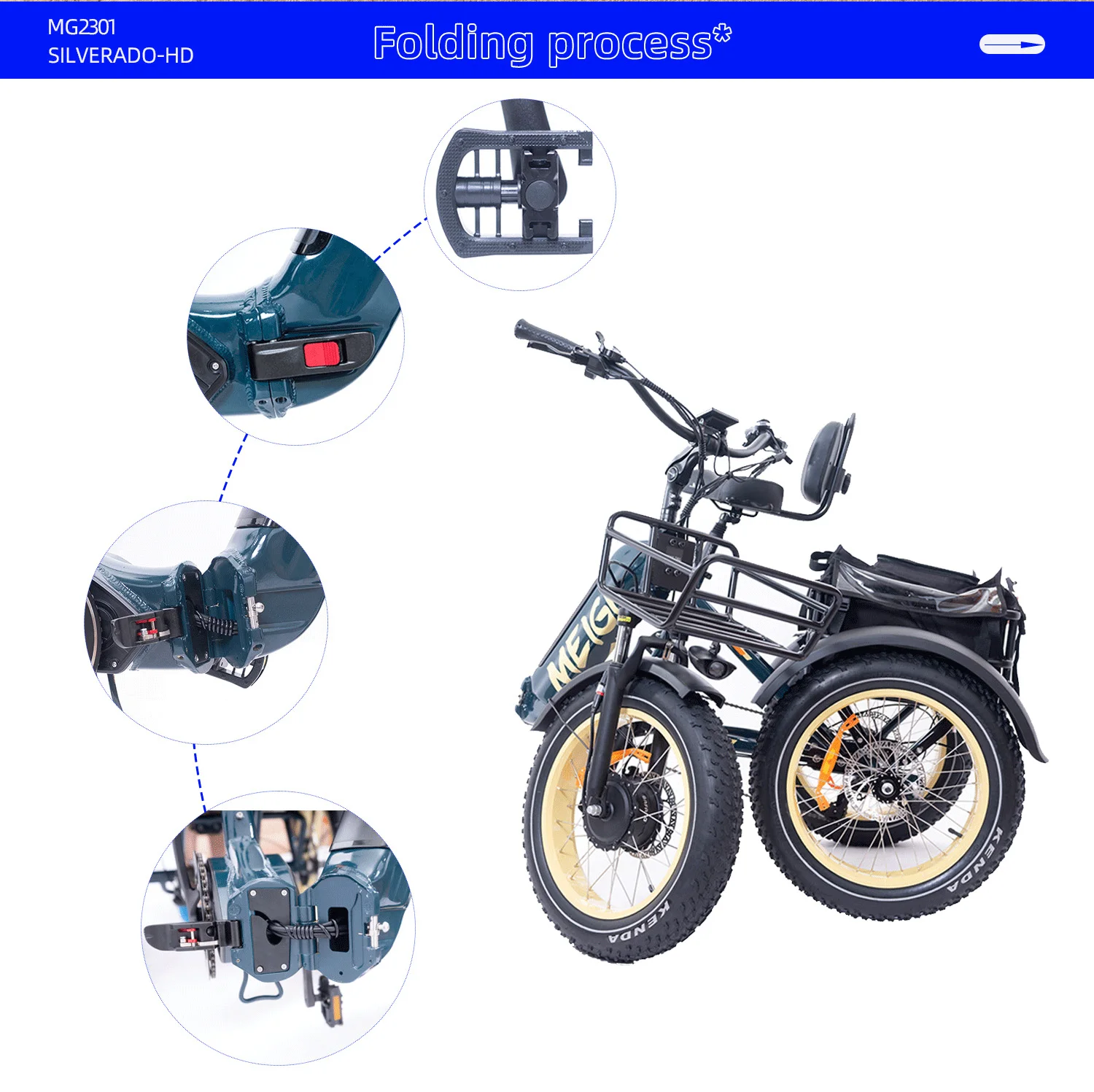 3wheel Electric Tricycle 750w Folding 3 Wheel Electric Tricycle With ...