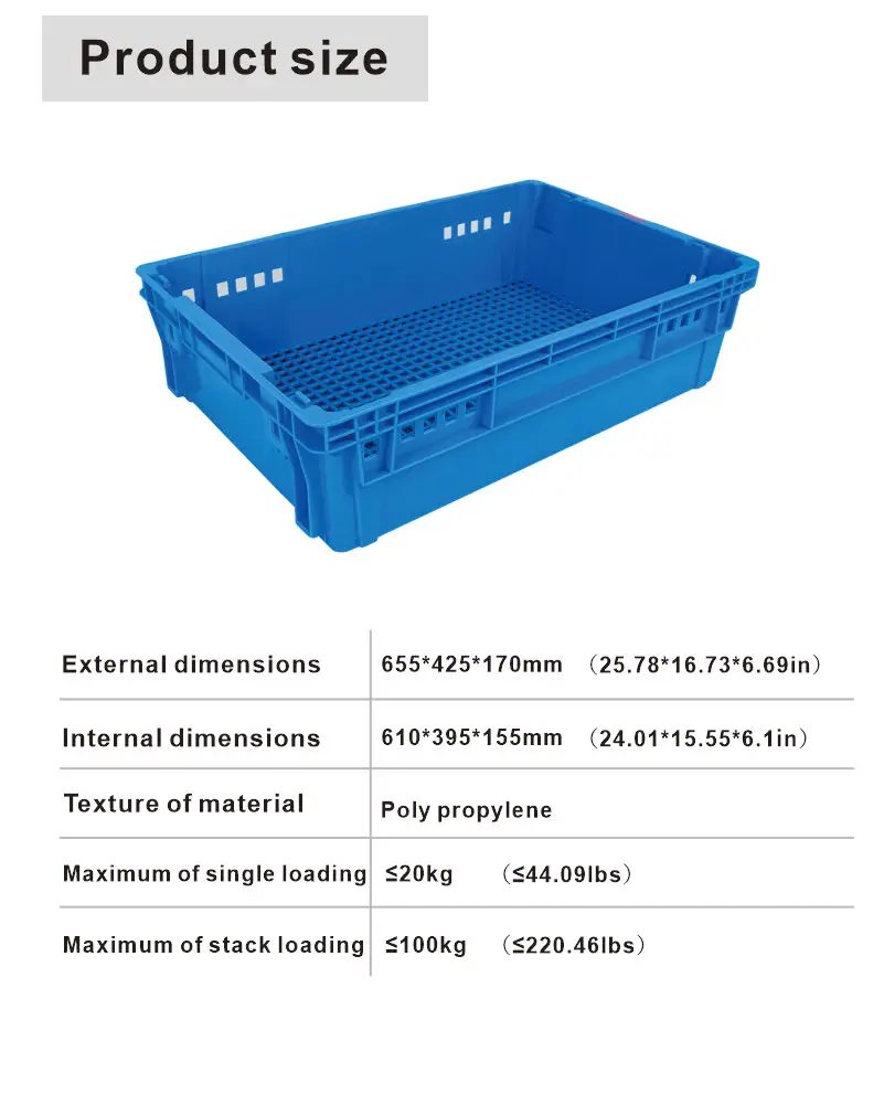 Heavy Duty Industrial Stackable Move Box - Tourtop Mesh Basket