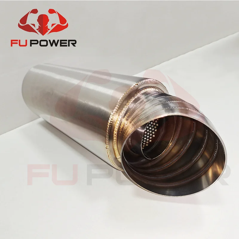 Weld-on Muffler Series 4" Cutter Knife Titanium Tip T-304