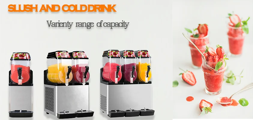 Commercial 2 Tanks Slush Frozen Smoothie Cocktail Machine