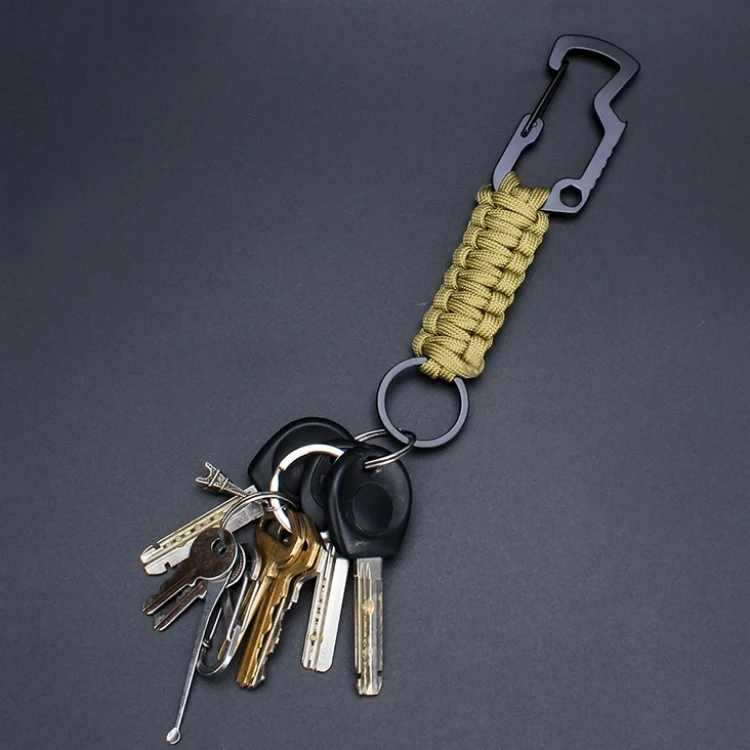 Outdoor Mens Multifunctional Tactical Survival Paracord Keychain with ...