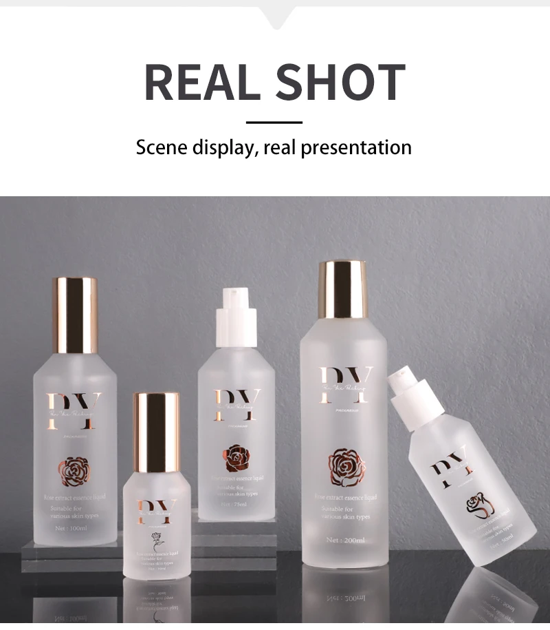 Frosted Slanted Shoulder Lotion Pump Glass Bottles