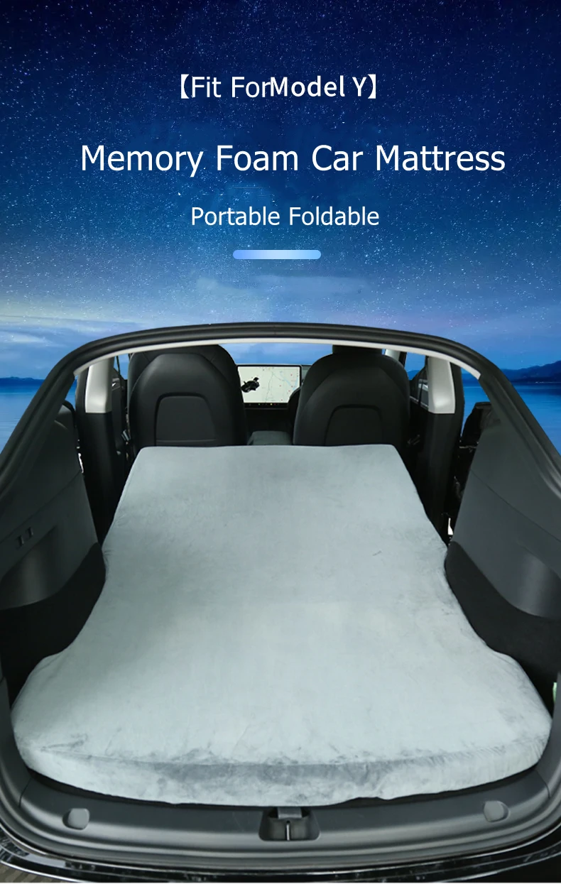 Memory Foam Camping Mattress for Tesla Model Y Package Fits Subtrunk