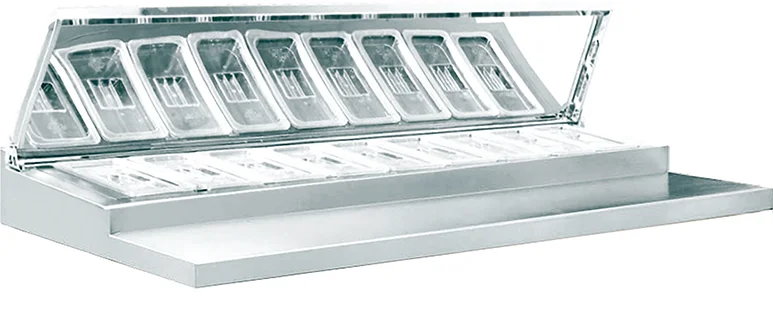 54in 3 Door Commercial Stainless Salad Display Bar