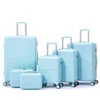 Custom Abs Carry On Luggage Sky Blue 6 Piece Hardshell Bag Travel ...