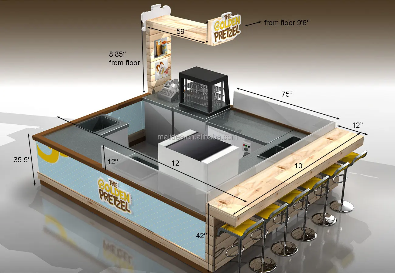 Mall Food Kiosks Design Ideas for Crepe Waffle Kiosk - Modern Layouts ...