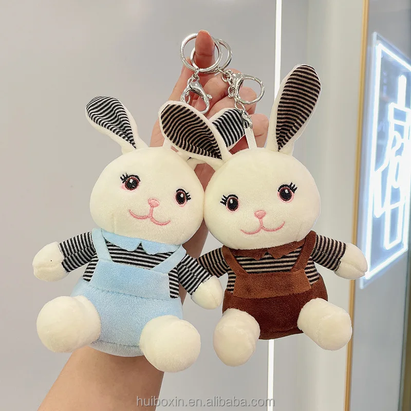 2023 New Design Cute Stuffed Plush Bunny Key Ring Cartoon Plush Strap ...