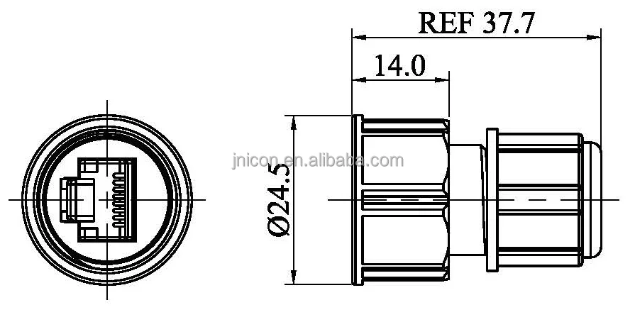 Jnicon IP67 ip68 M19防水RJ45连接器，带以太网电缆| Alibaba.com