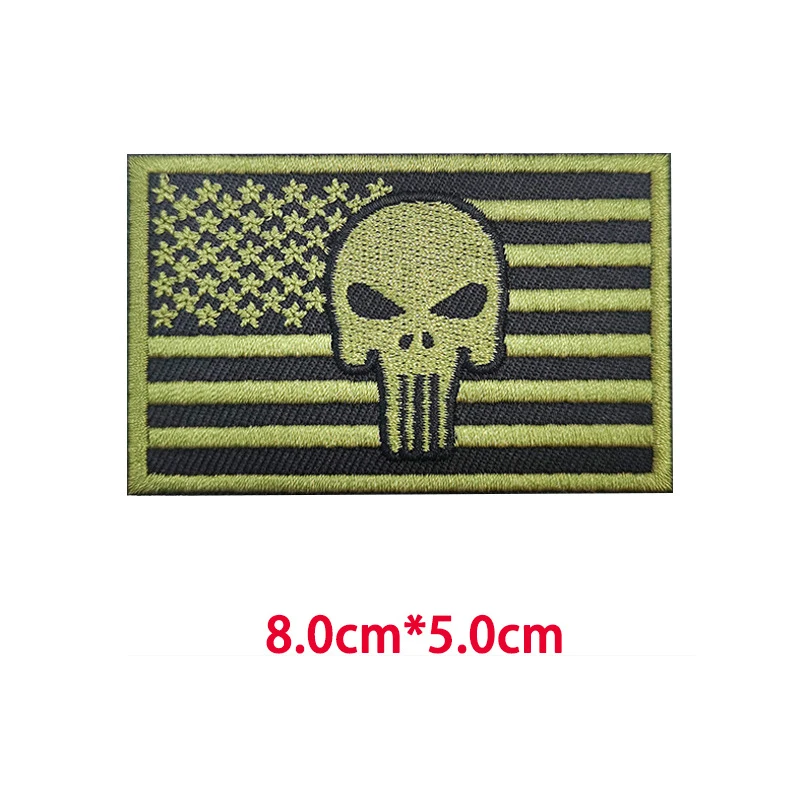 Punisher American Flag Embroidery Tactical Hook and Loop Punisher Patches| Alibaba.com
