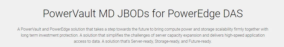 Dell Powervault MD2412 MD2424 MD2460(JBOD) Storage Solutions