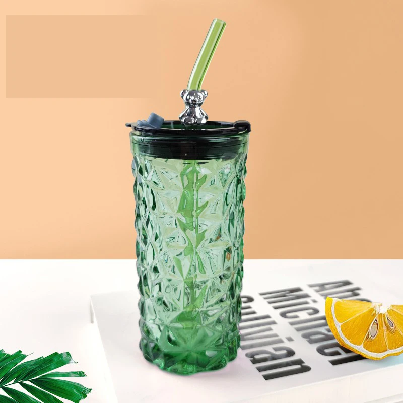 Diamond Bear Glass Water Cups - High Quality Drinking Mugs